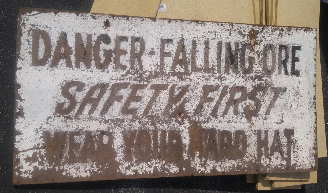 Pier 122 Danger Falling Ore Sign | The CRHS's Conrail Artifact Archive