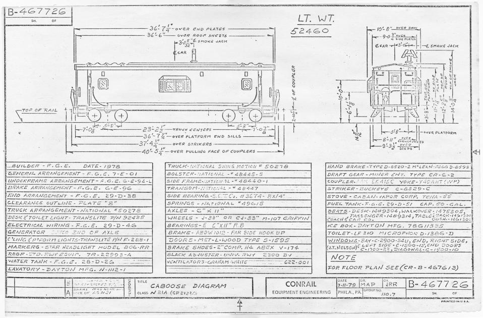 Caboose Diagram: N21A | The CRHS's Conrail Artifact Archive