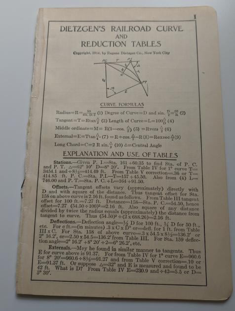 Dietzgen's Railroad Curve and Reduction Tables | The CRHS's Conrail ...