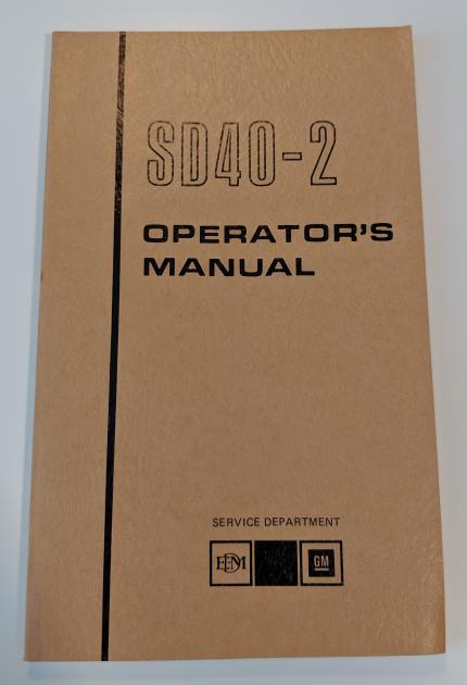 EMD SD40-2 Operators Manual | The CRHS's Conrail Artifact Archive