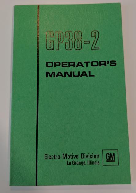 EMD GP38-2 Operators Manual | The CRHS's Conrail Artifact Archive