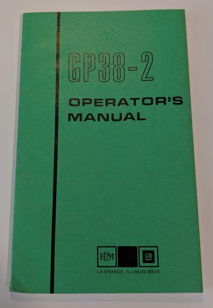 EMD GP38-2 Operators Manual, 5th Edition July 1977 | The CRHS's Conrail ...