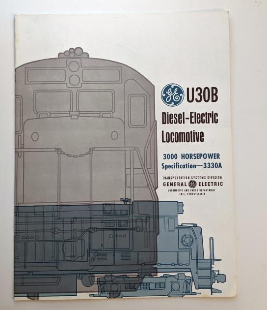 Locomotive Specifications Booklet: GE U30B Specification 3330A | The ...