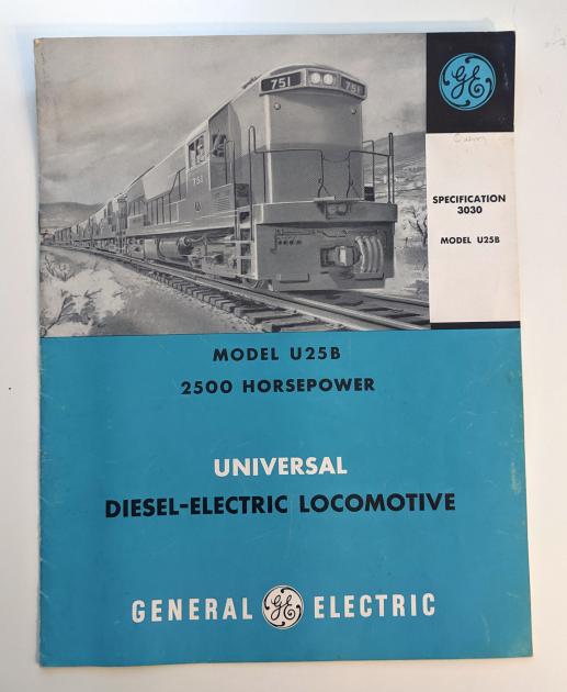 Locomotive Specifications Booklet: GE U25B Specification 3030 | The CRHS's Conrail Artifact Archive