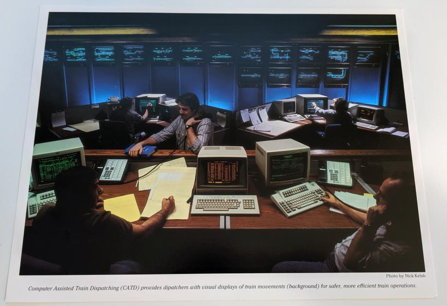 Promotional photo: "Computer Assisted Train Dispatching (CATD) provides ...